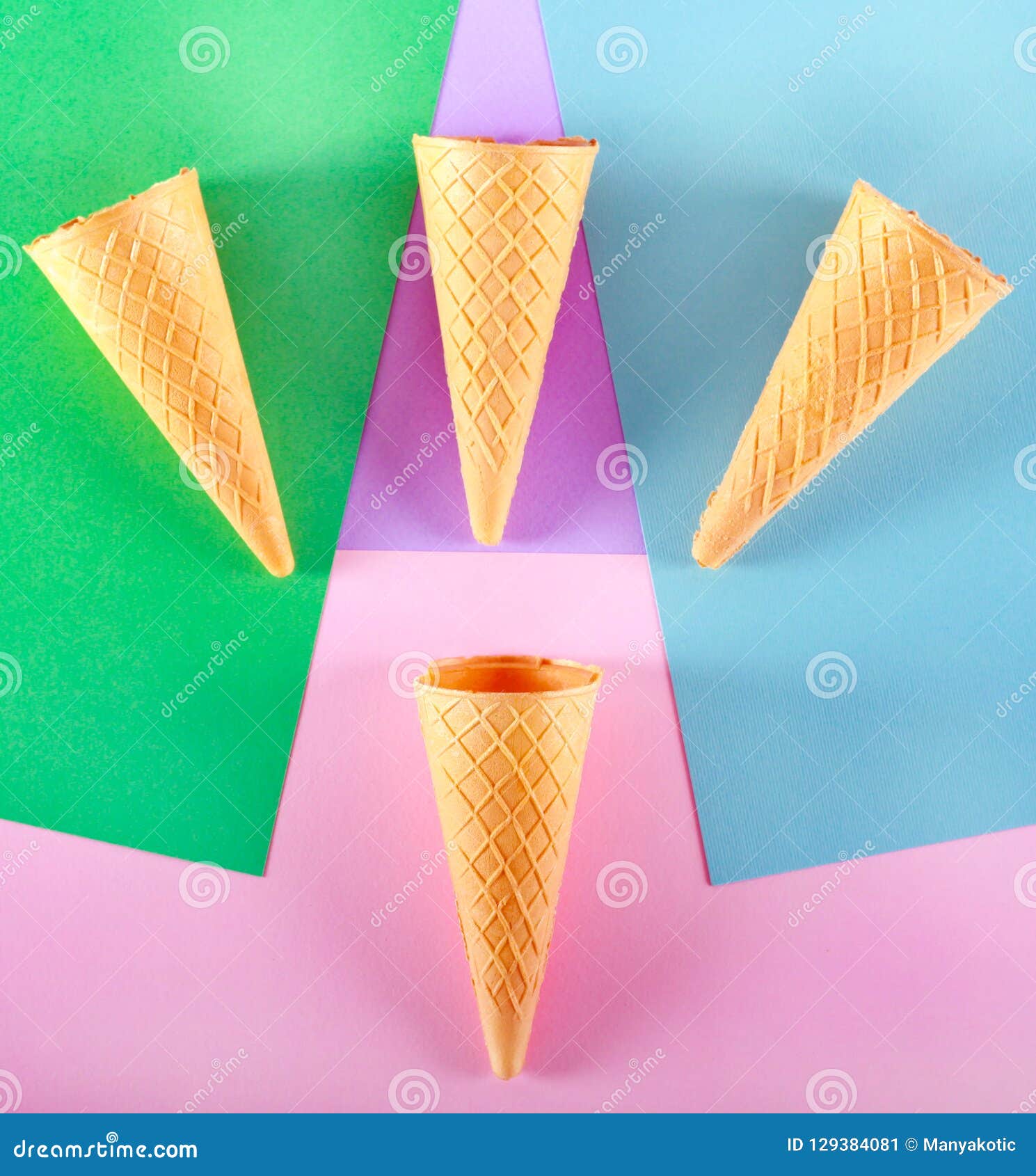 Ice cream cones stock image. Image of view, multi, cones - 129384081