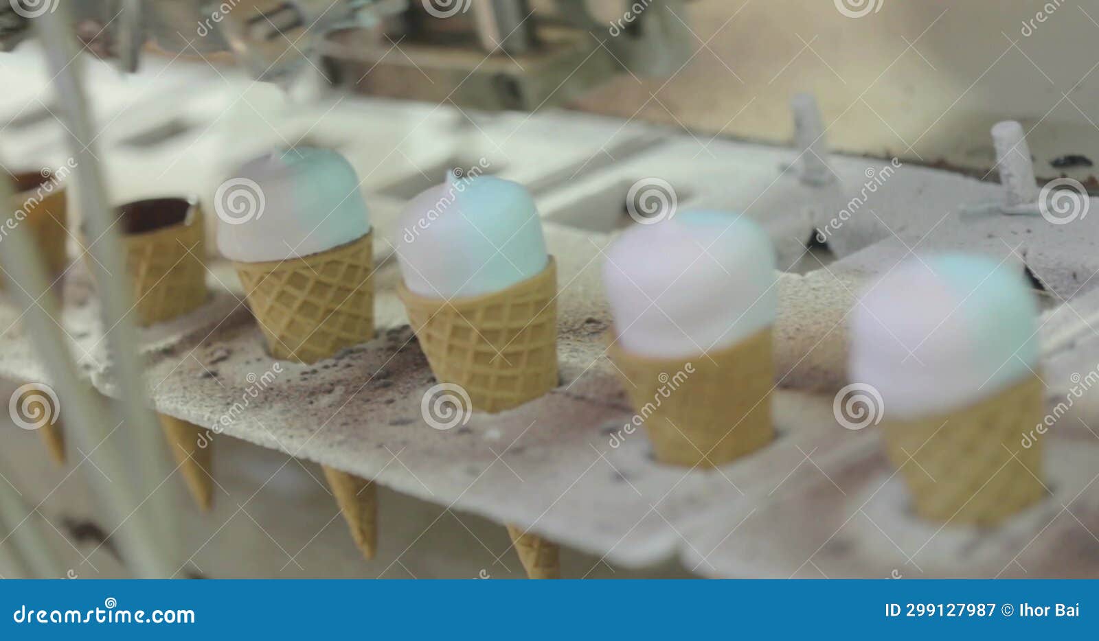 Automated Ice Cream Production Line. Ice Cream on the Conveyor Line ...