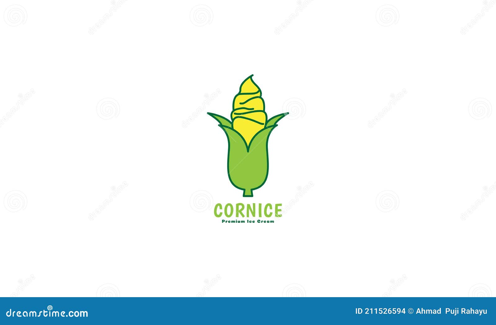Ice Cream with Corn Logo Design Vector Icon Symbol Illustration Stock ...