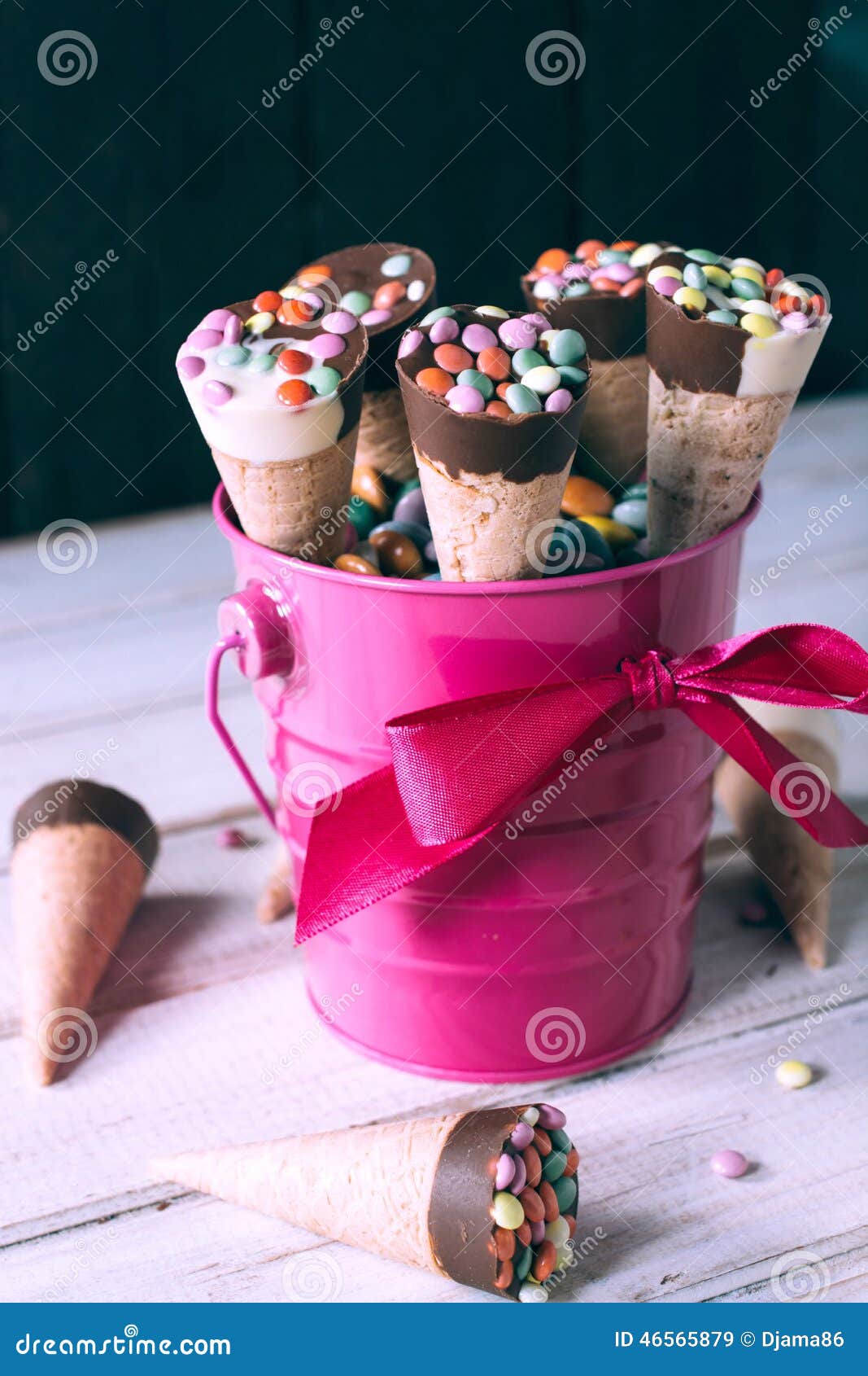 Ice cream in cornets stock image. Image of flavor, cone - 46565879