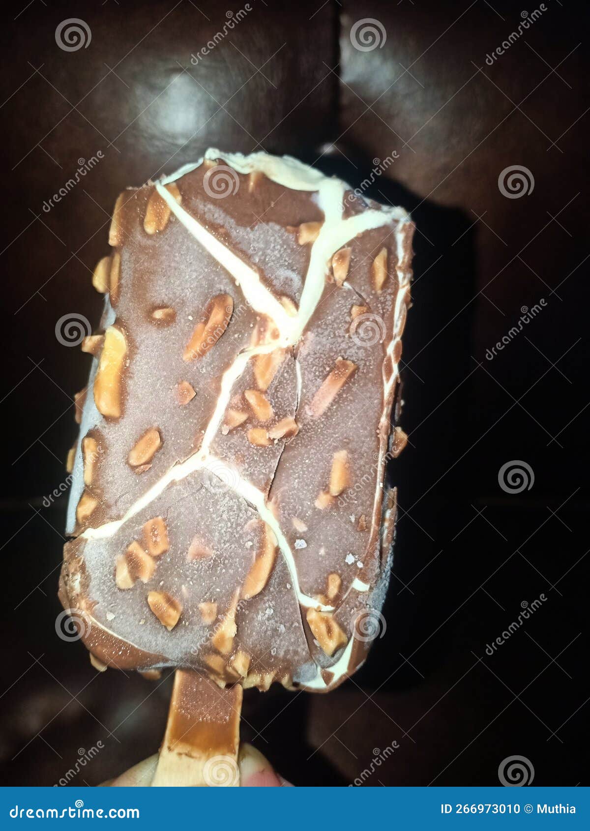 Ice Cream Cracked with Few Bites so Delicious Stock Photo - Image of ...