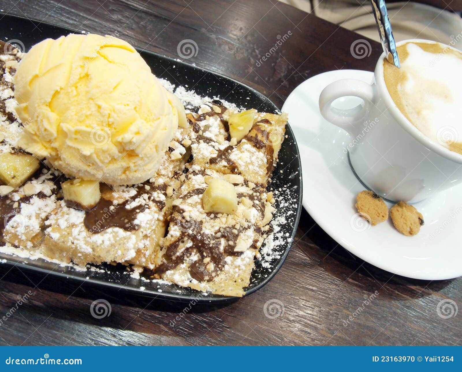 Ice cream crepes. stock photo. Image of gourmet, cake - 23163970