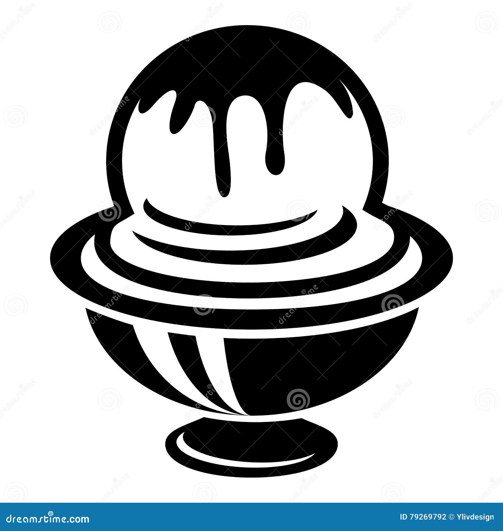 Ice Cream in Cup with Frosting Icon, Outline Style Stock Vector ...