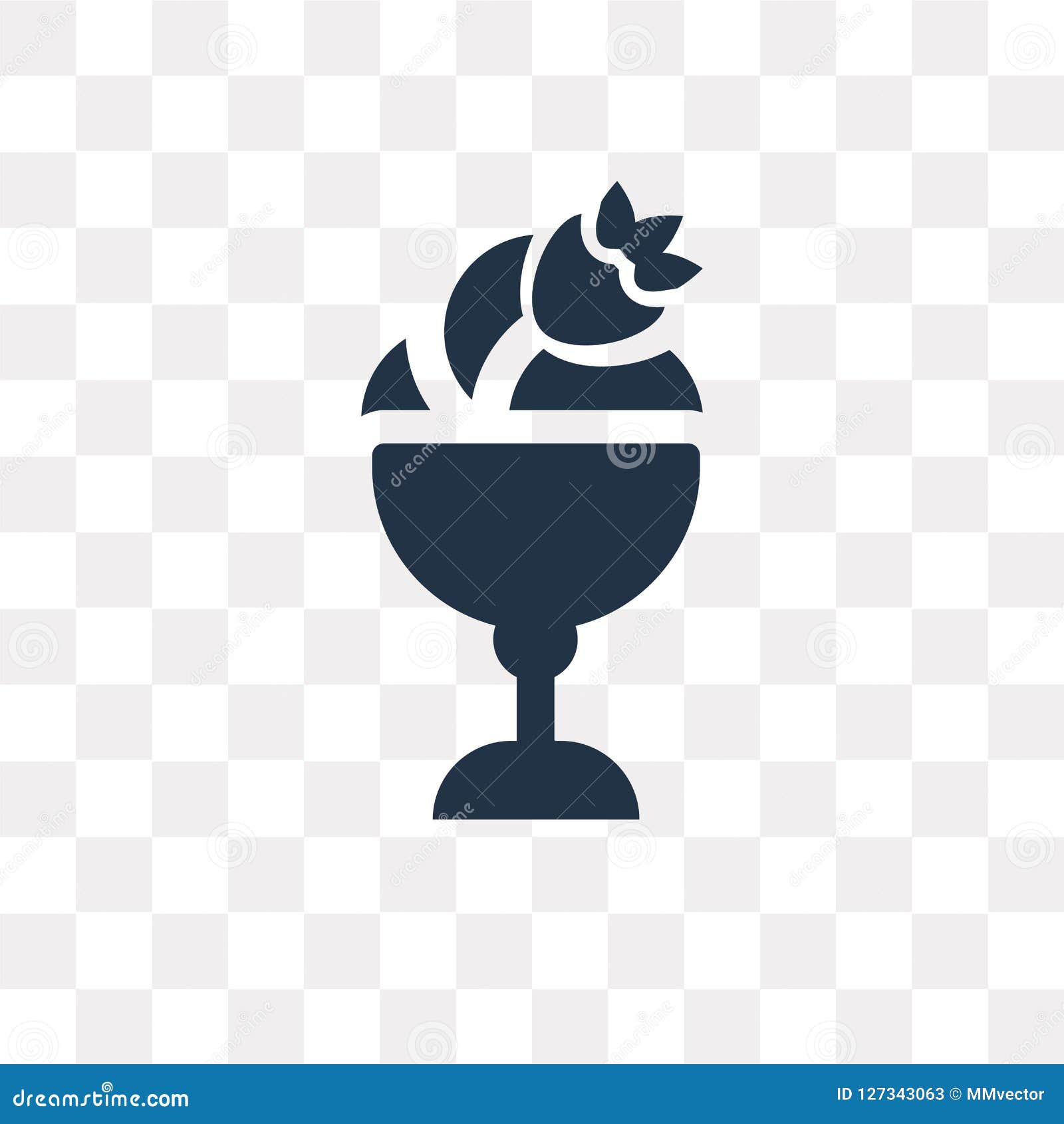 Ice Cream Cup Vector Icon Isolated on Transparent Background, Ice Cream ...