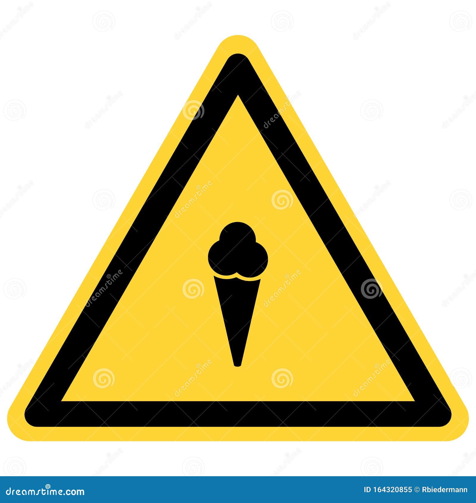 Ice cream and danger sign stock vector. Illustration of cone - 164320855