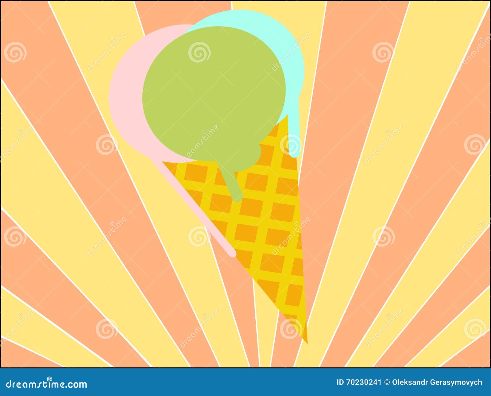 Ice cream stock illustration. Illustration of wafer, meal - 70230241