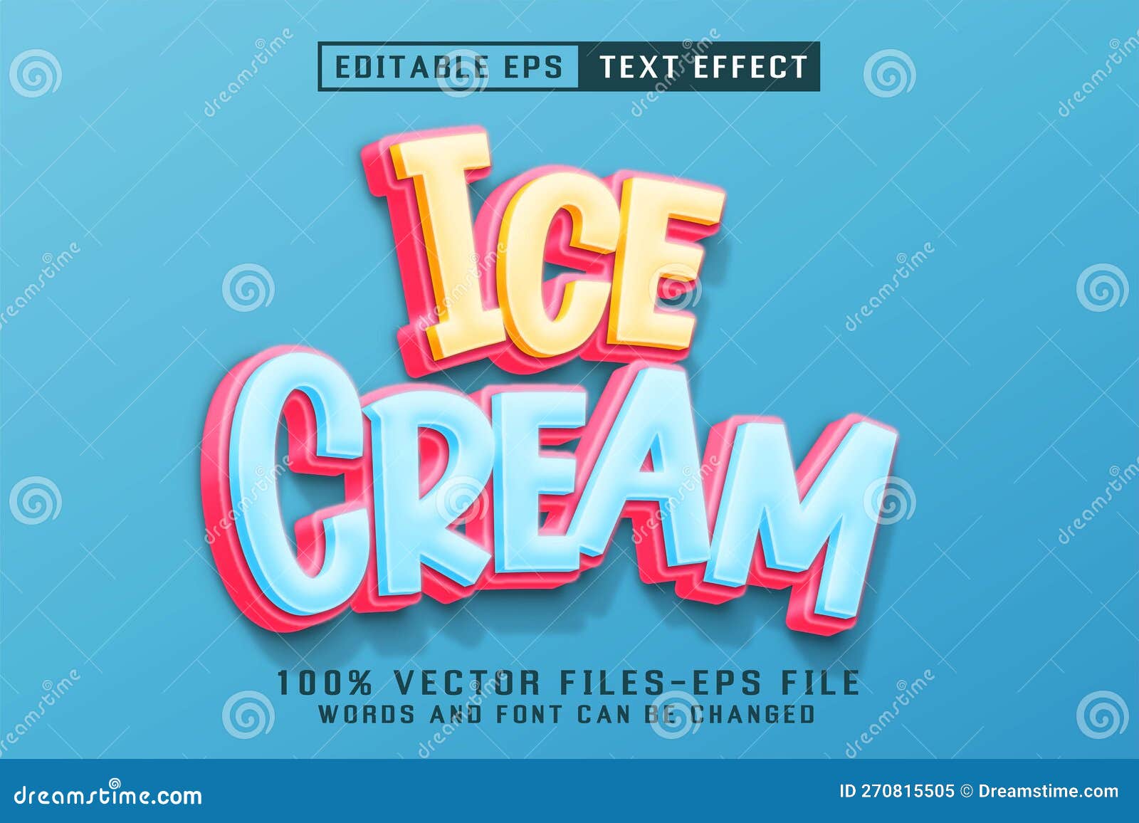 Ice Cream Editable Text Effect Stock Vector - Illustration of ...