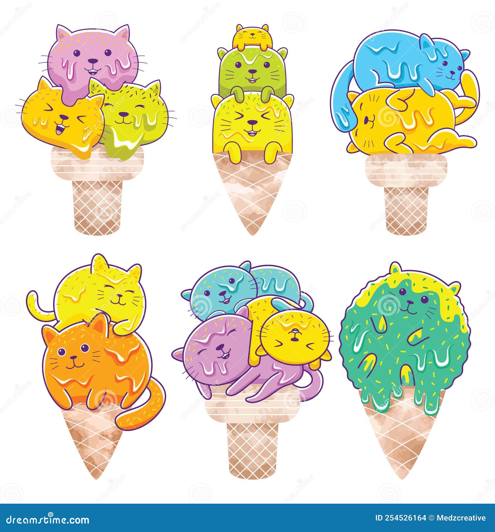 Ice Cream Element Vector Illustration Stock Vector - Illustration of ...