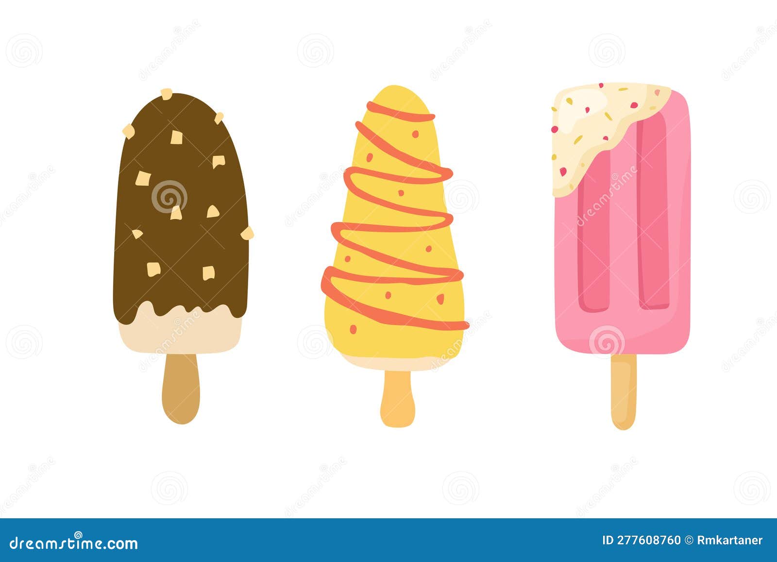 Ice-cream Elements. Vector Cartoon Illustrations Stock Vector ...