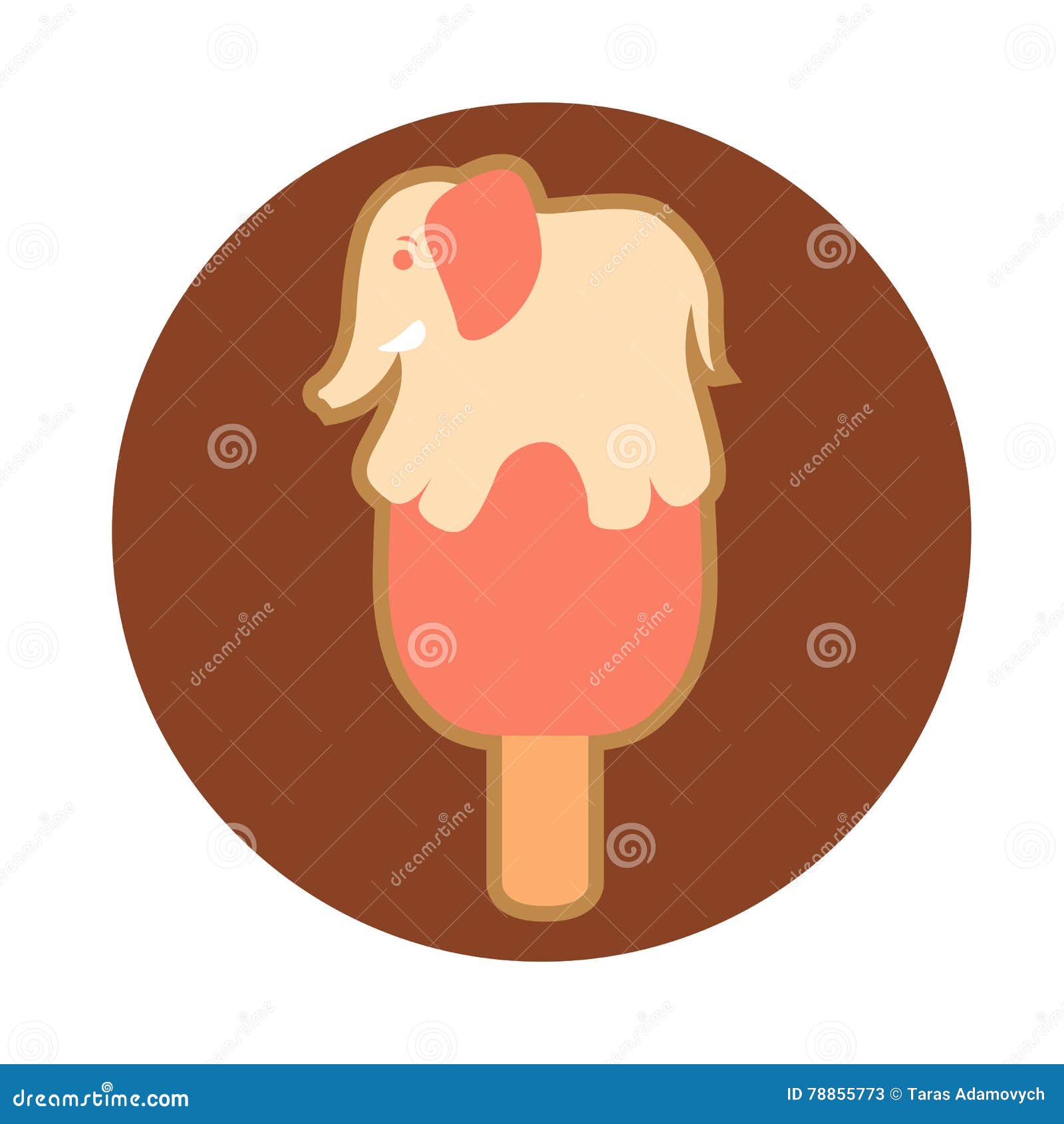 Ice Cream Elephant Stylized Vector Style Flat Stock Vector ...