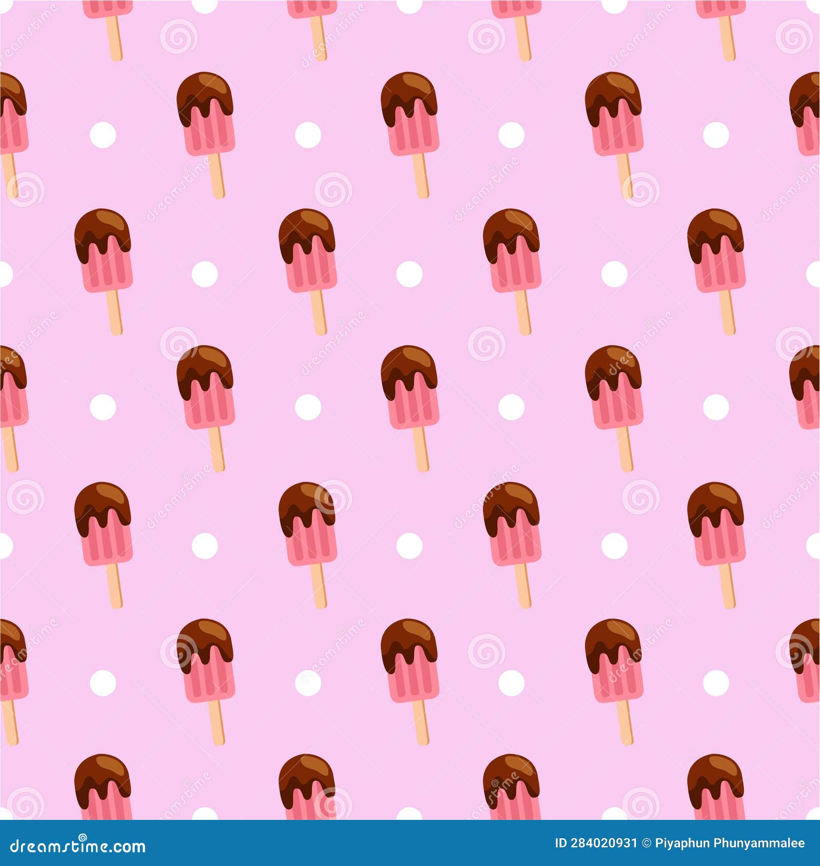 Graphic Ice Cream Fabric Pattern with Circle 2 Stock Vector ...