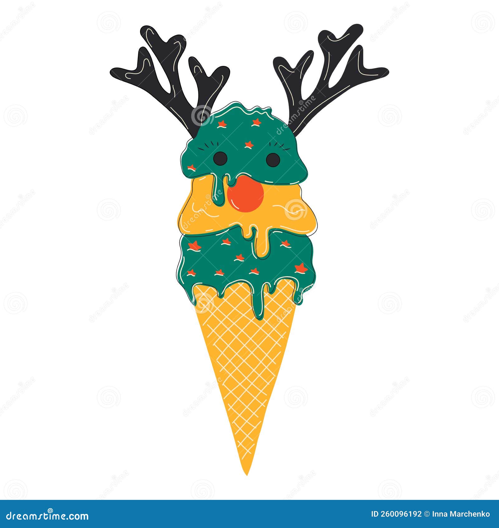 Ice Cream of Face of a Cute Christmas Deer. Vector Ice Cream of Face of ... Ice Cream of Face of a Cute Christmas Deer. Vector Ice Cream of Face of ...