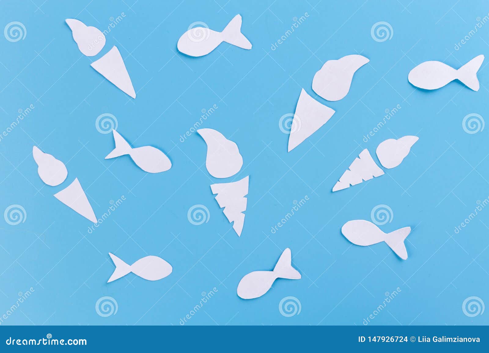 Ice cream with fish stock photo. Image of white, cream - 147926724