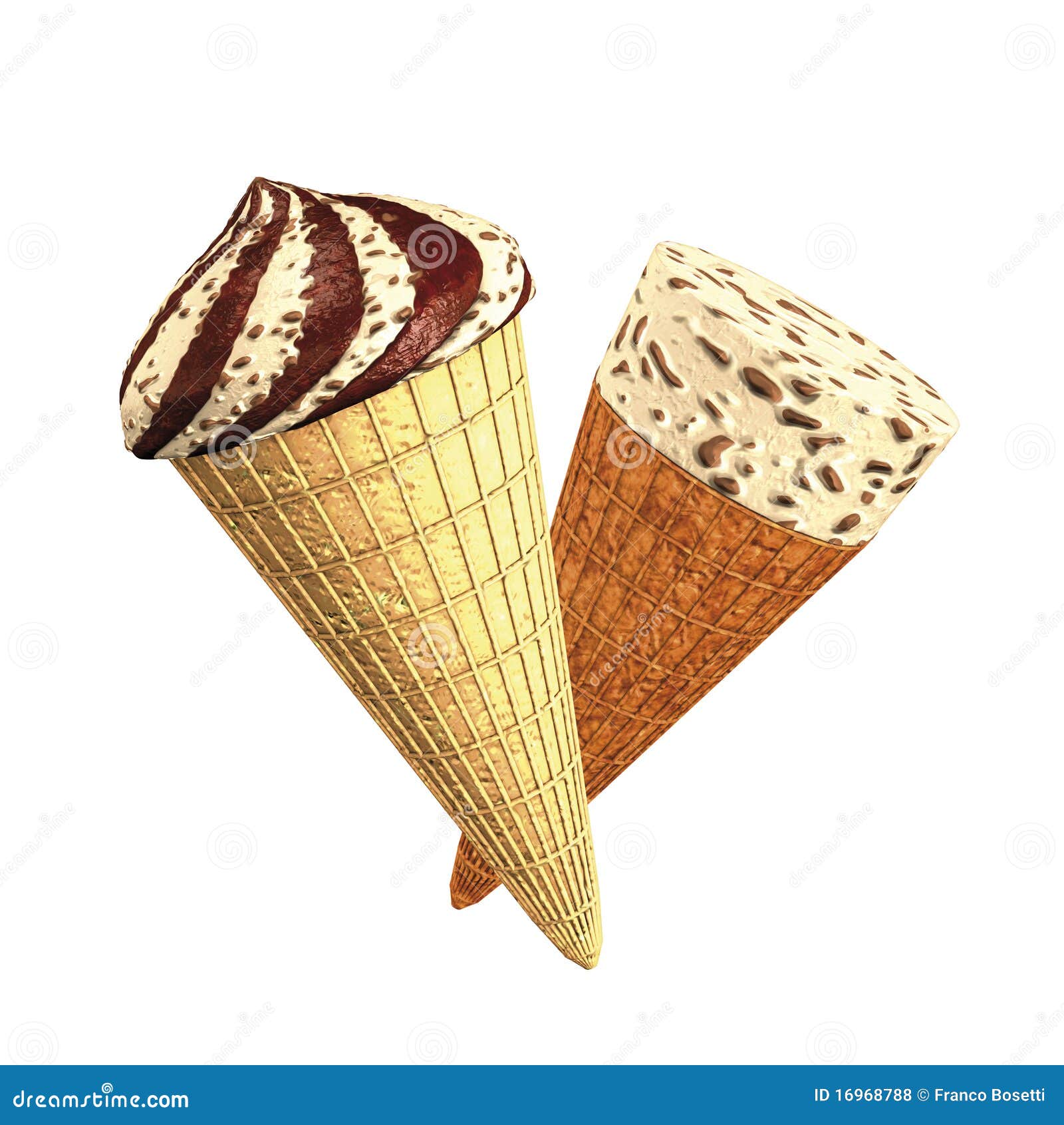 Ice Cream Flakes Chocolate Cones Stock Illustration - Illustration of ...