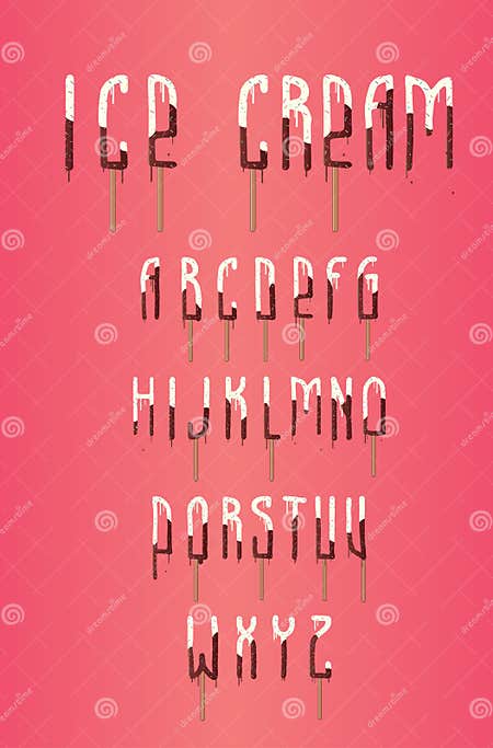Ice Cream Font, Popsicle Alphabet, Typography, Typeface, Vector ...