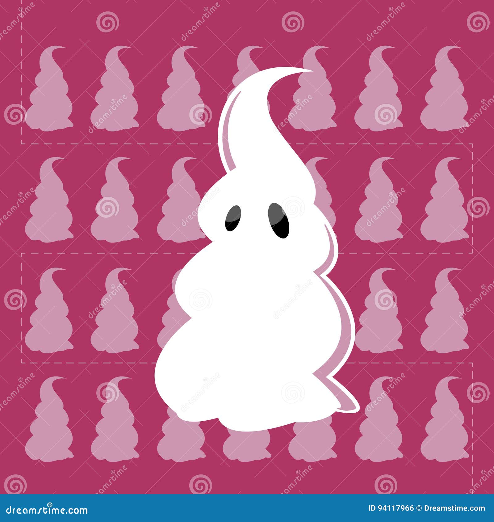 Ice cream ghost stock vector. Illustration of dottedlines - 94117966
