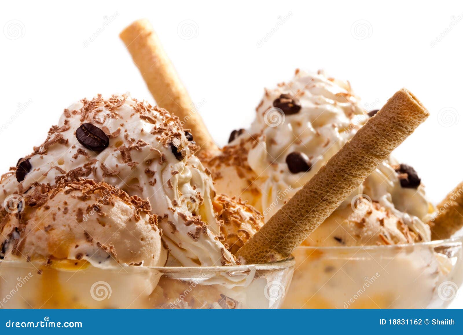 Ice cream in glass bowl stock photo. Image of cream, dessert - 18831162