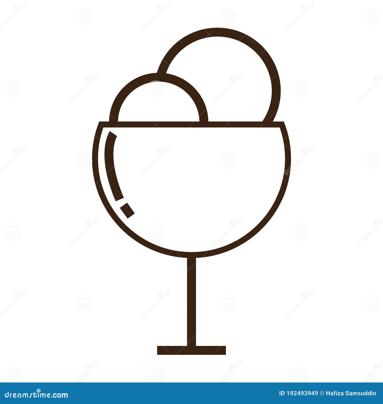 Ice Cream in Glass Flute. Vector Illustration Decorative Design Stock ...
