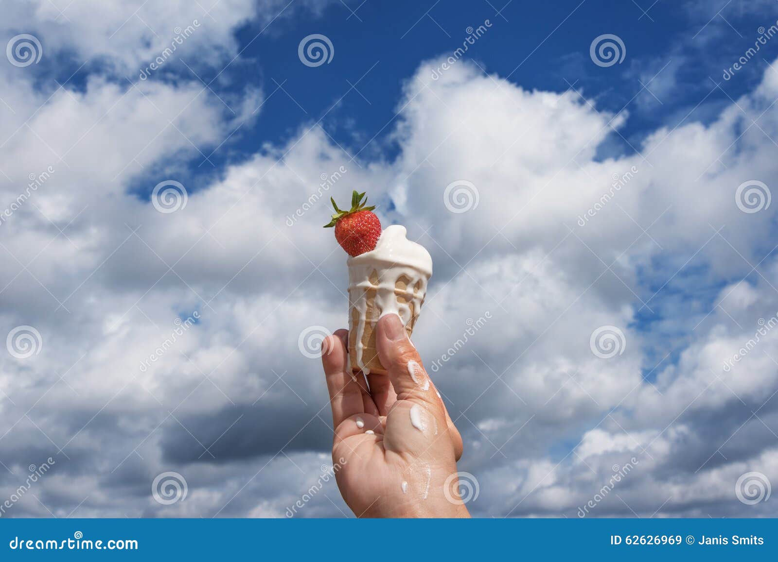 Ice cream in hand. stock image. Image of dessert, cone - 62626969