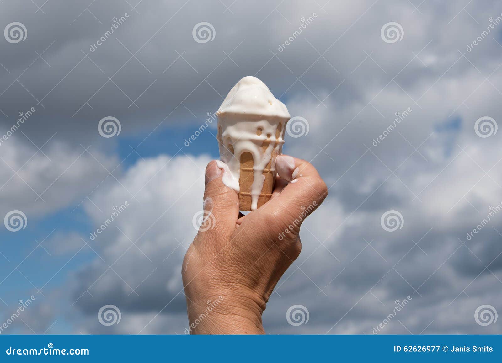 Ice cream in hand. stock image. Image of white, fall - 62626977