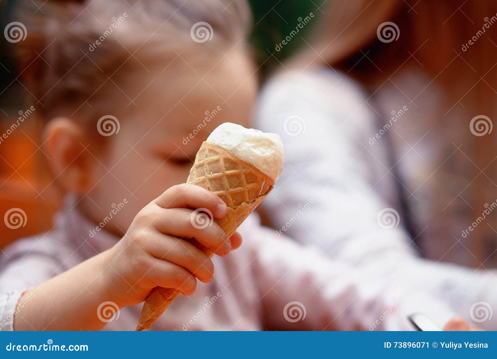Ice Cream in the Hands of a Child Stock Image - Image of romance, cream ...