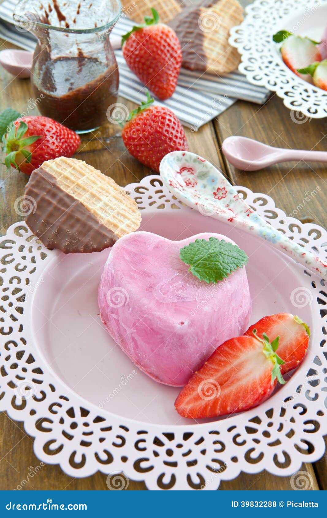 Ice cream in a heart shape stock photo. Image of heart - 39832288
