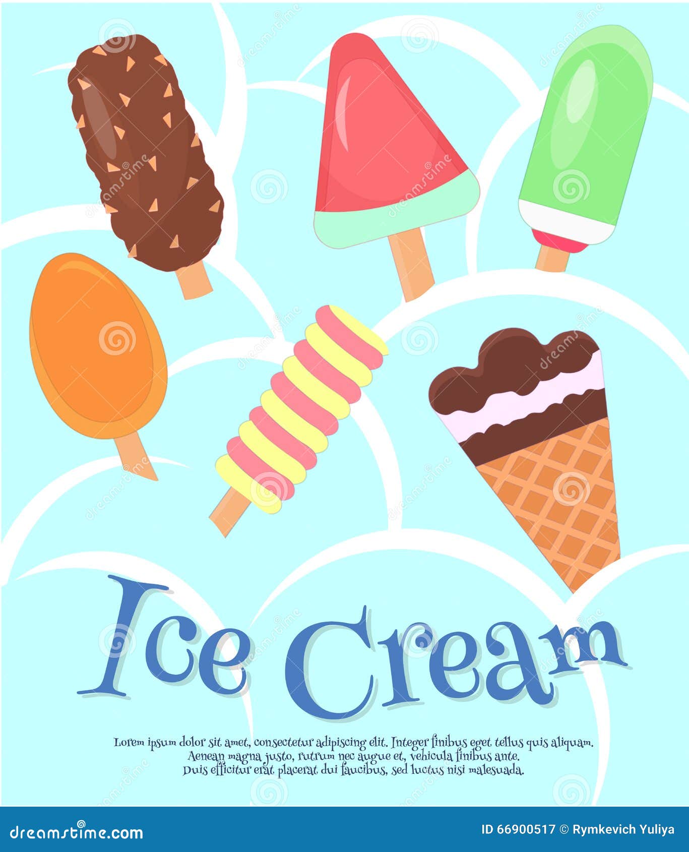Ice Cream and the Ice Background Poster Stock Vector - Illustration of ...