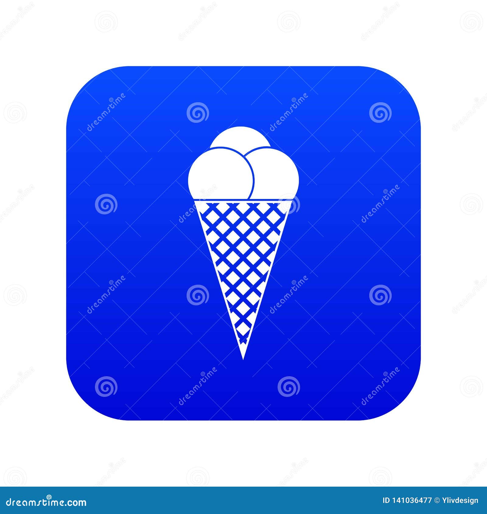 Ice Cream Icon Digital Blue Stock Vector - Illustration of cone ...