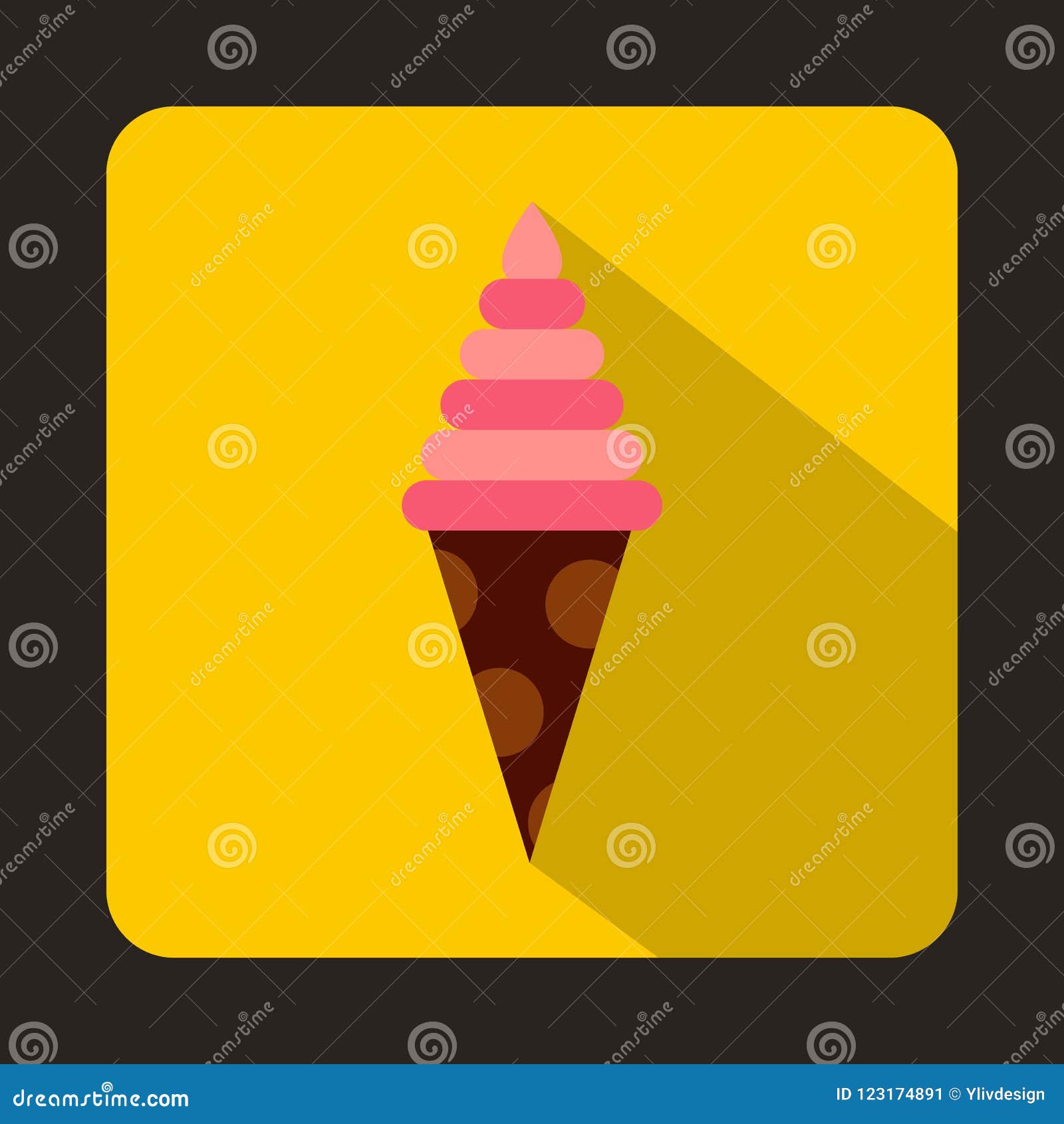Ice Cream icon, flat style stock illustration. Illustration of object ...