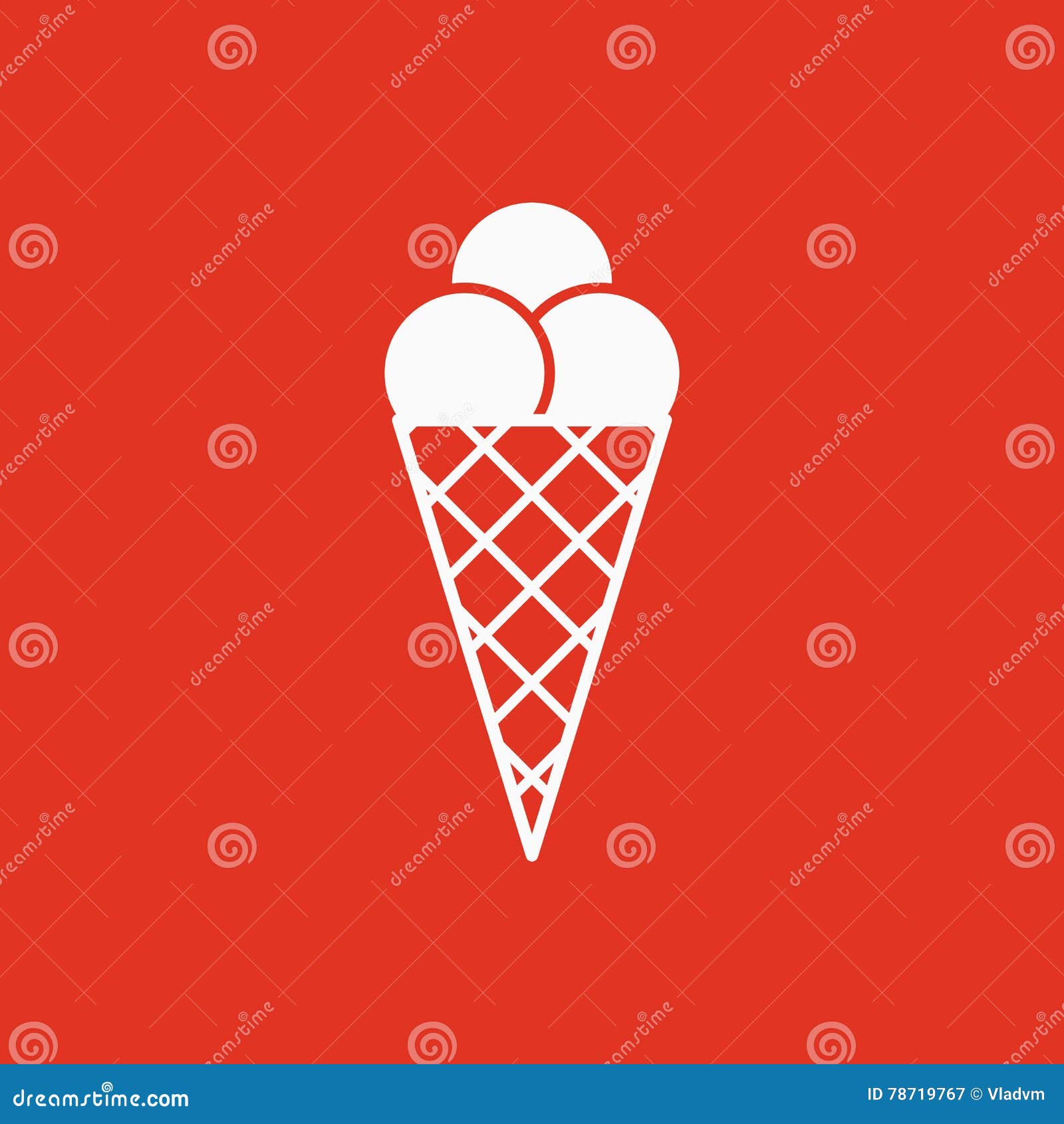 The Ice-cream Icon. Ice Cream Symbol Stock Vector - Illustration of ...