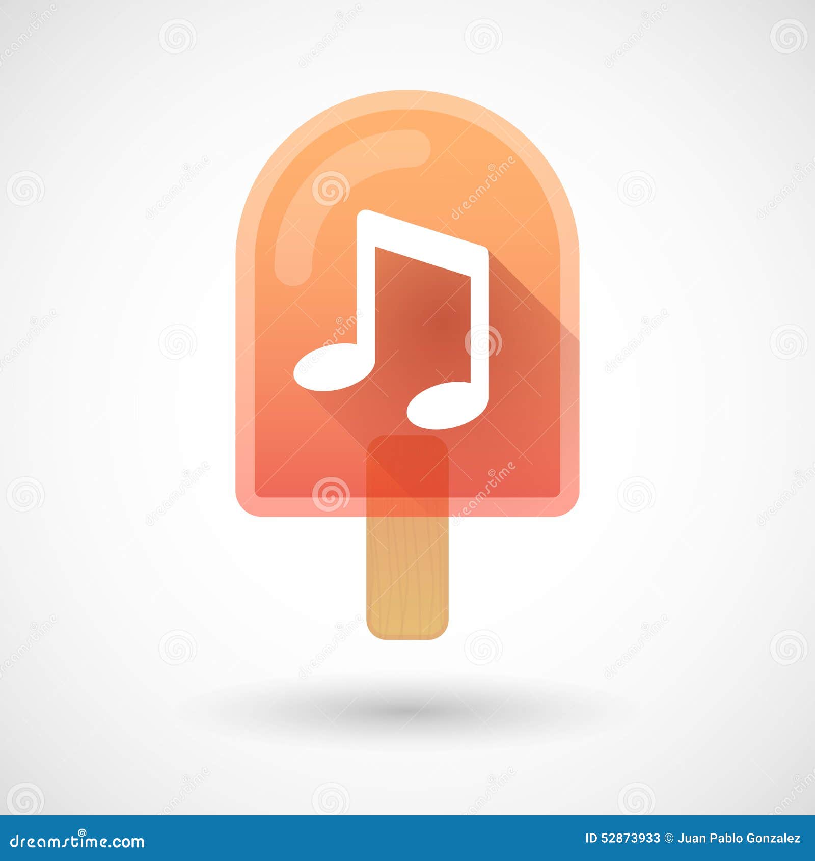 Ice Cream Icon with a Music Note Stock Illustration - Illustration of ...