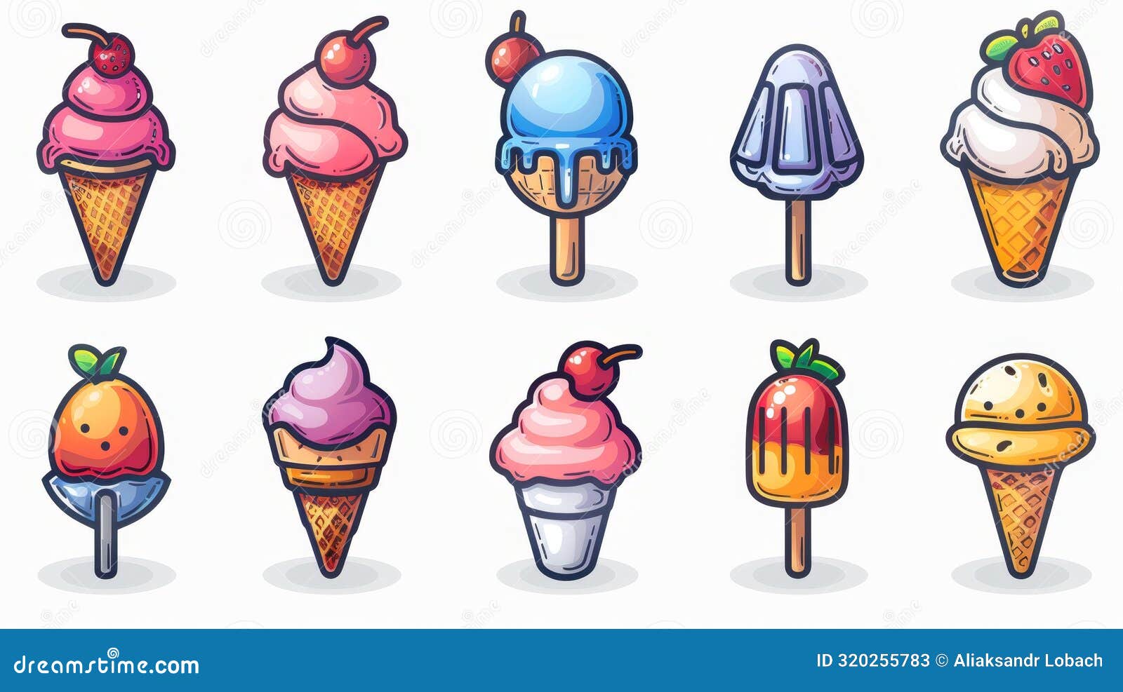 Ice Cream Icon Set. Ice Cream Collection, Illustration Stock ...