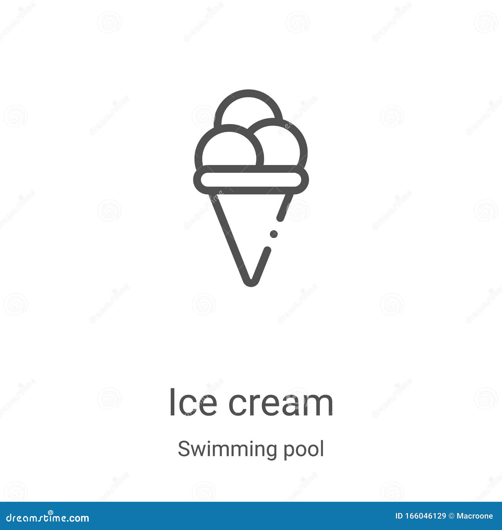 Ice Cream Icon Vector from Swimming Pool Collection. Thin Line Ice ...