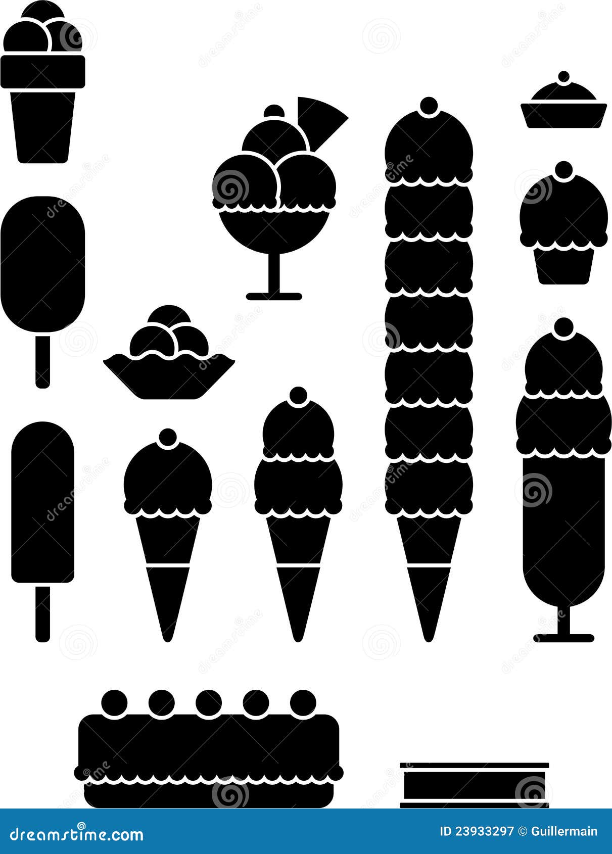 Ice cream icons stock vector. Illustration of dessert - 23933297