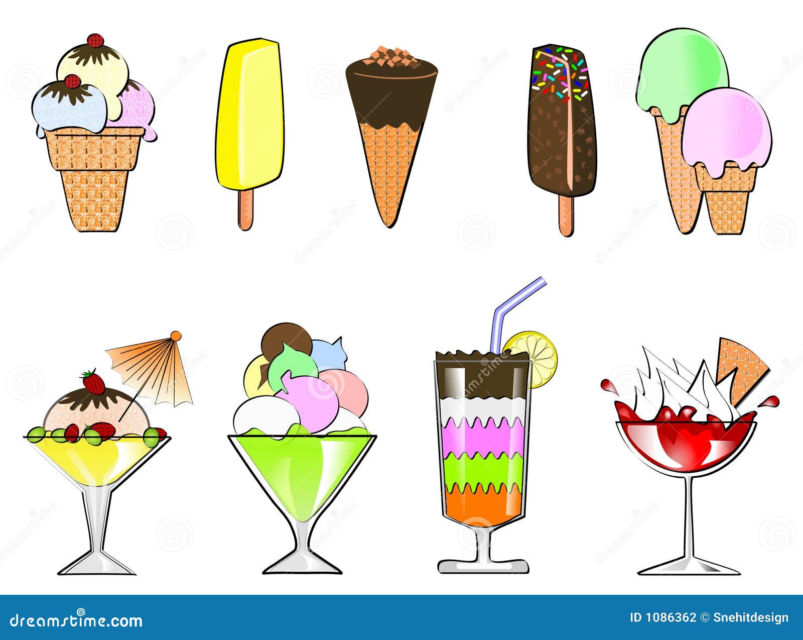 Ice cream illustration stock illustration. Illustration of refreshing ...