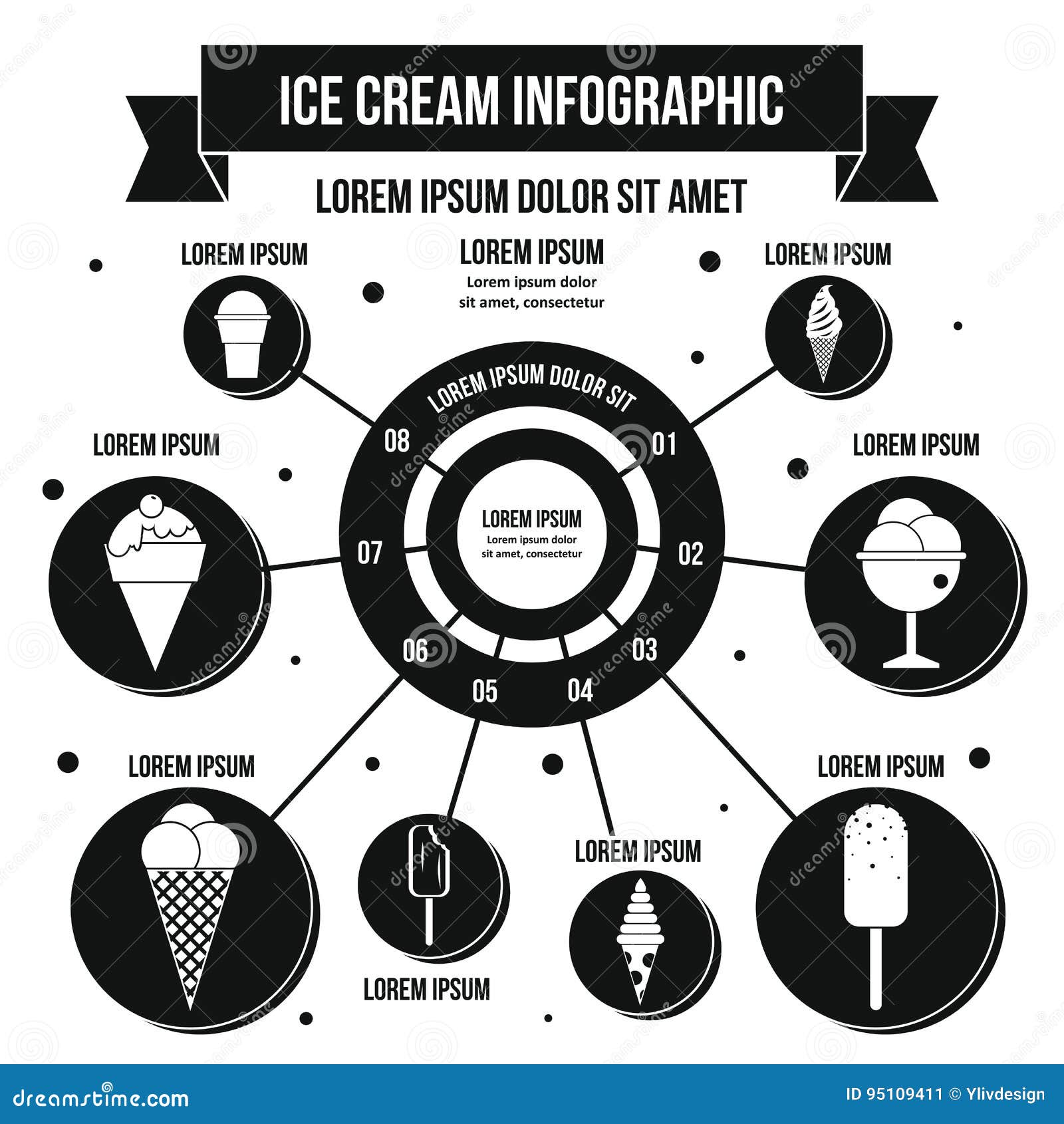 Ice Cream Infographic Concept, Simple Style Stock Vector - Illustration ...