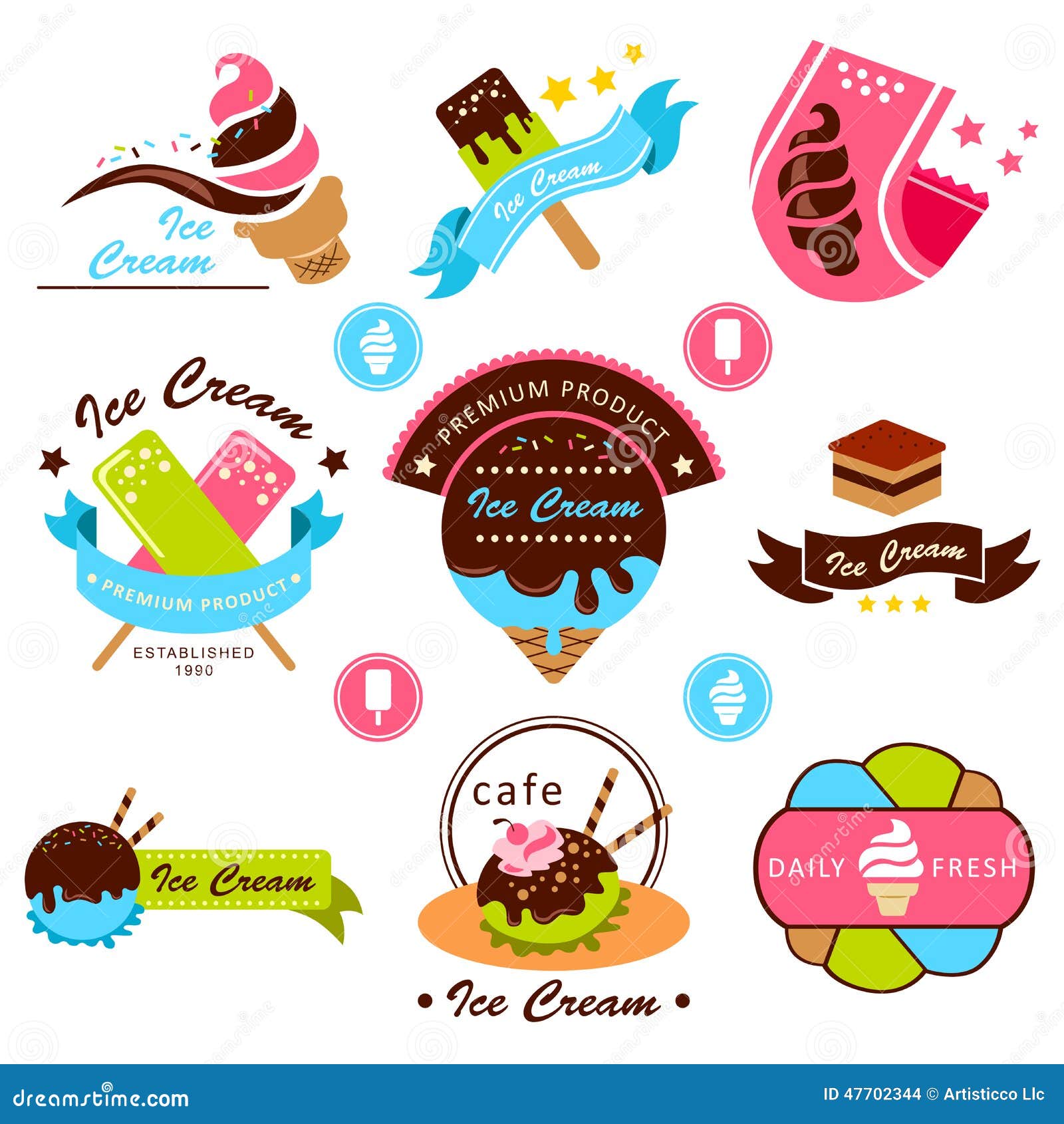 Ice cream label stock vector. Illustration of sweets - 47702344