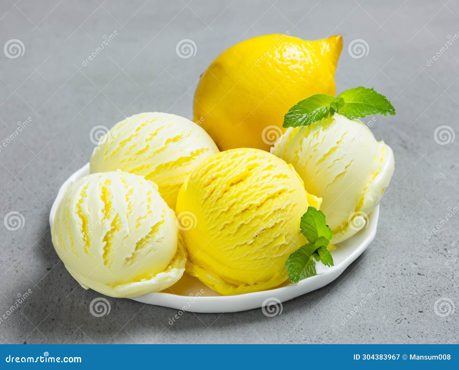 Ice Cream with Lemon and Milk Stock Illustration - Illustration of food ...