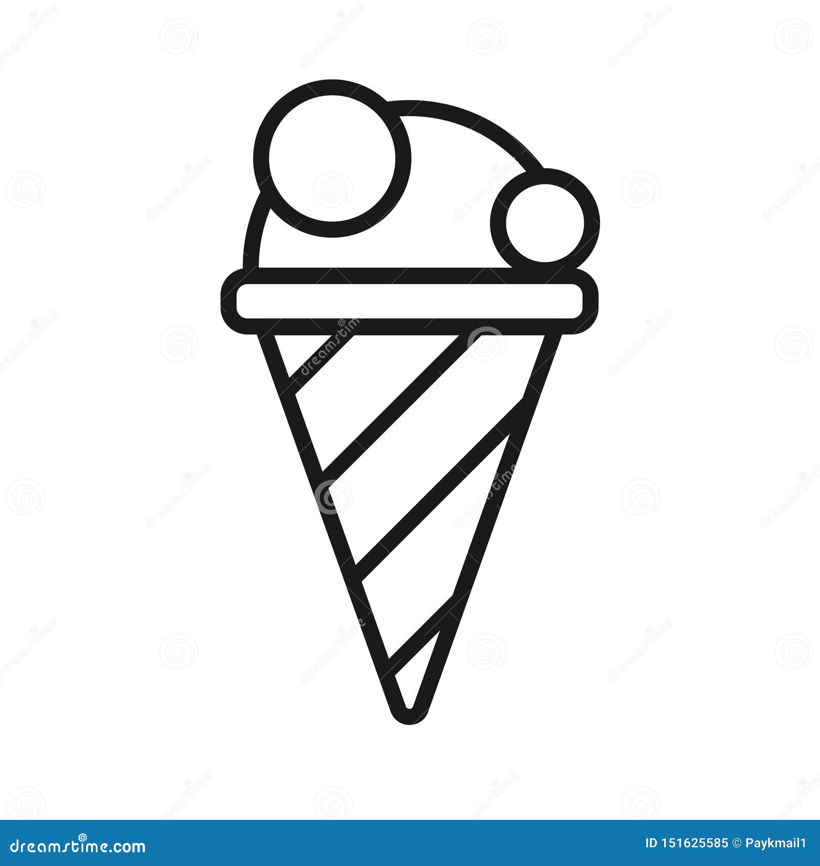 Ice Cream Line Icon Isolated on White Background Stock Illustration ...