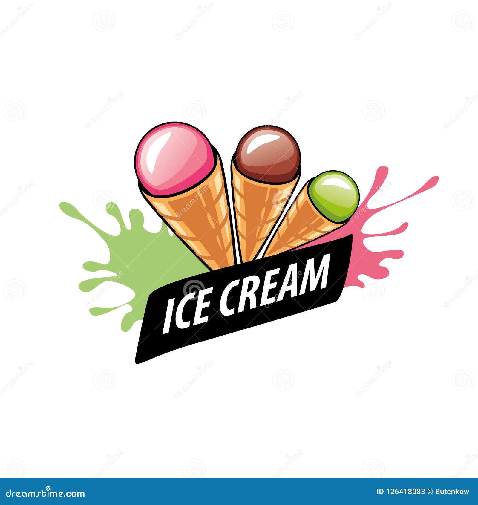 Logo ice cream stock vector. Illustration of dairy, graphics - 126418083