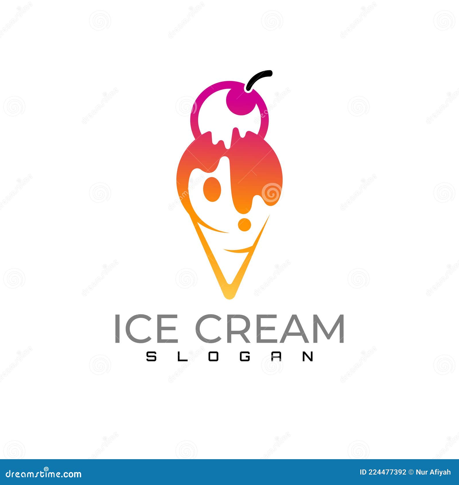 Ice Cream Logo with Simple Design Vector Stock Vector - Illustration of ...