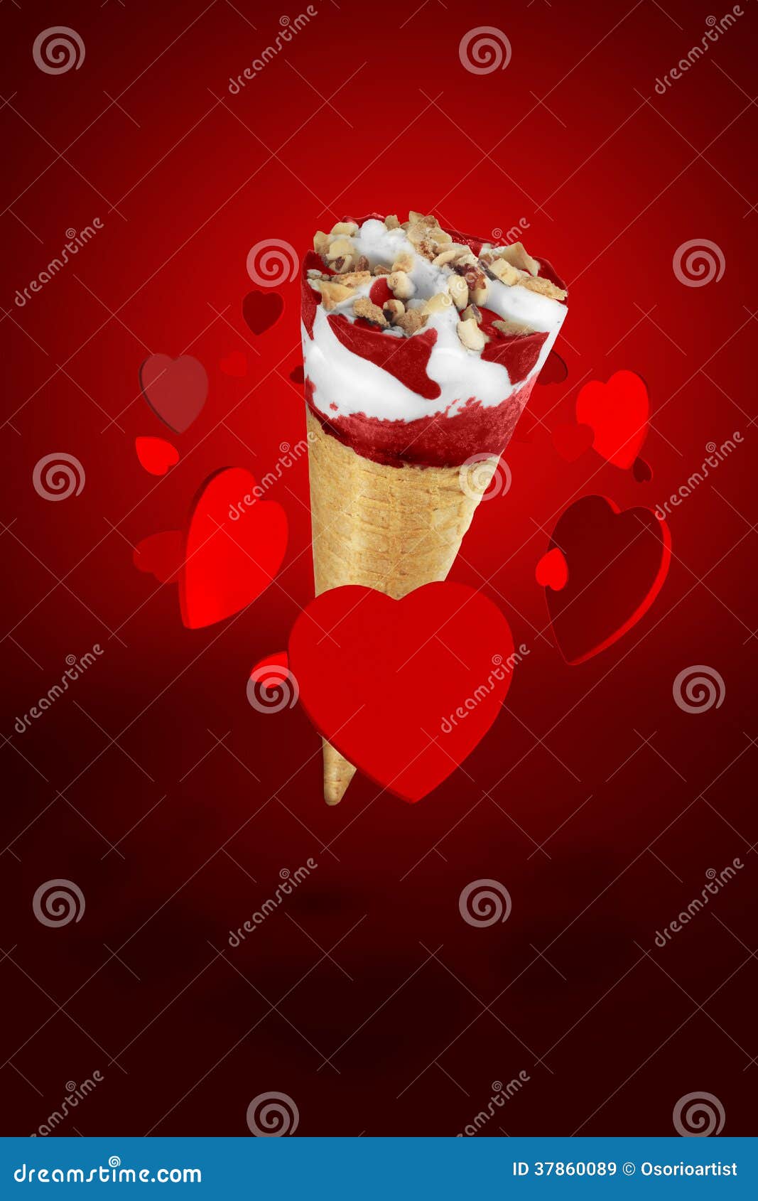 Ice Cream of Love. Valentine S Day Stock Image - Image of liquid, soft ...