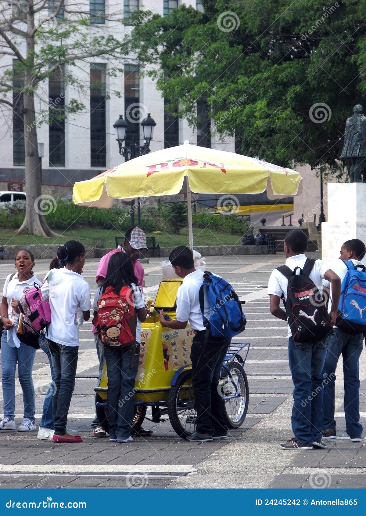 Ice cream man editorial photography. Image of business - 24245242
