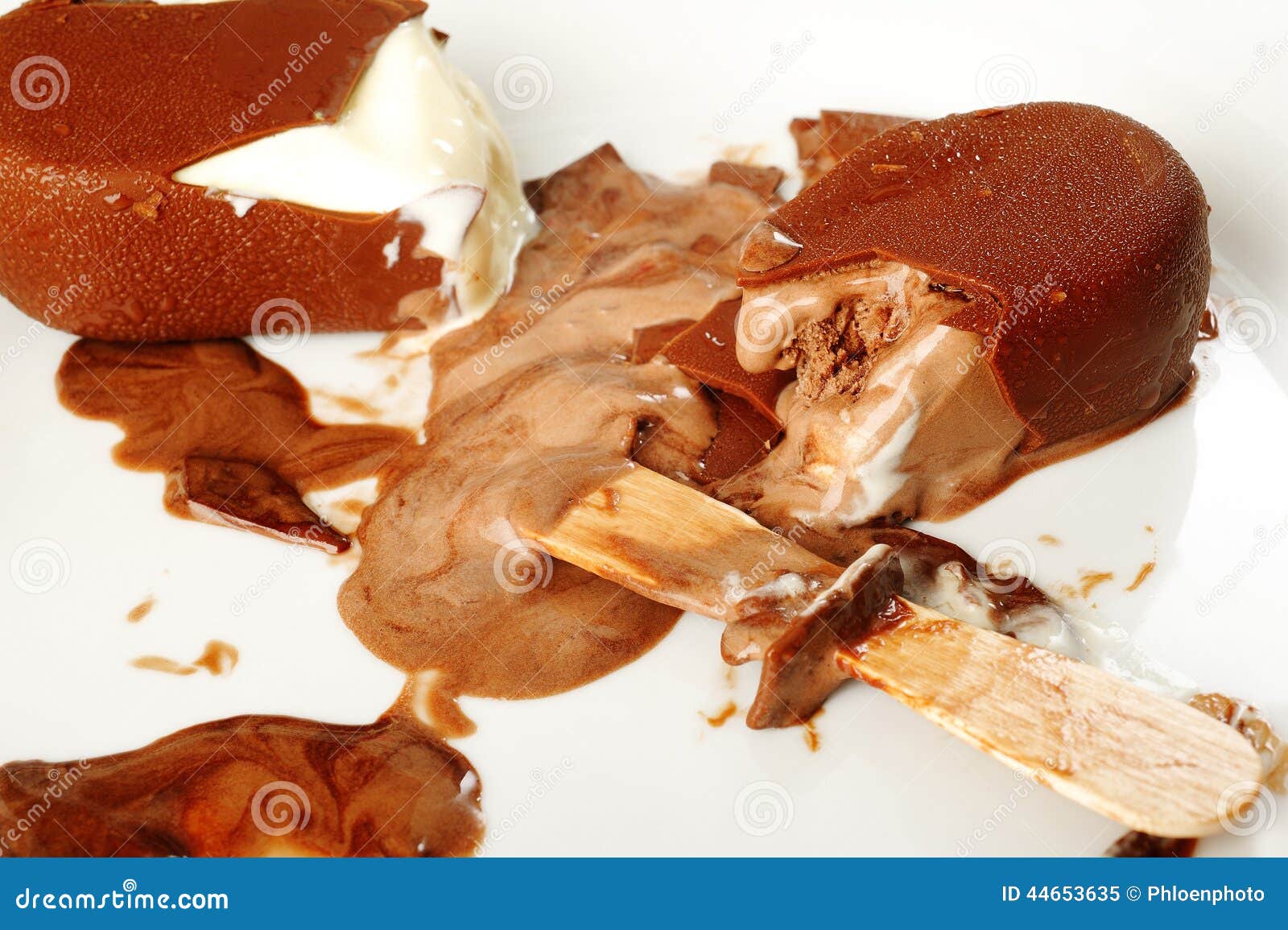 Ice cream melted stock image. Image of dessert, snack - 44653635