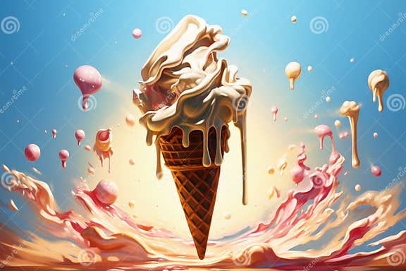 Ice Cream Melting in the Hot Sun Stock Image - Image of help, vacation ...
