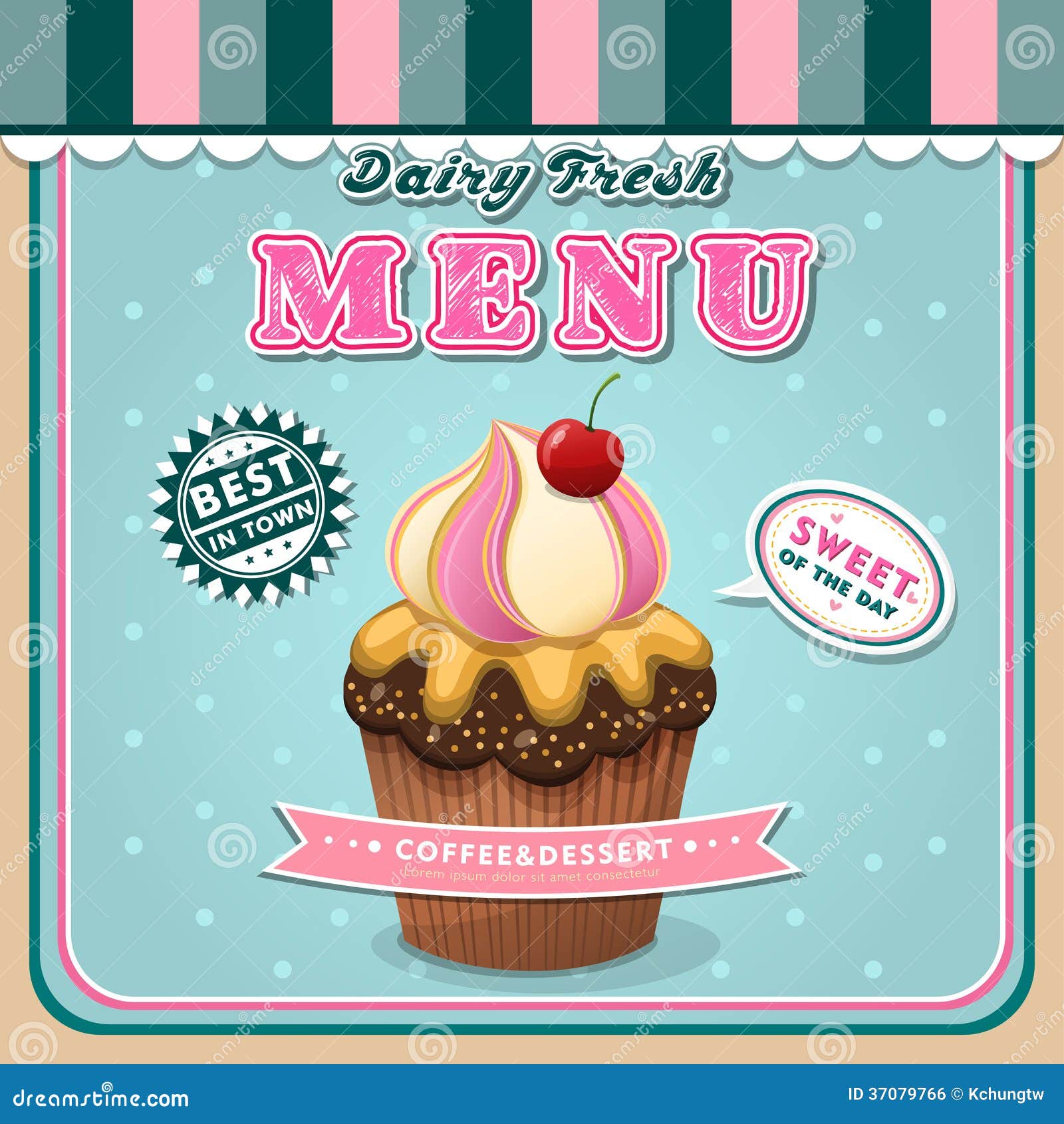 Ice Cream Menu With Different Ice Cream Cones Stock Photo ...