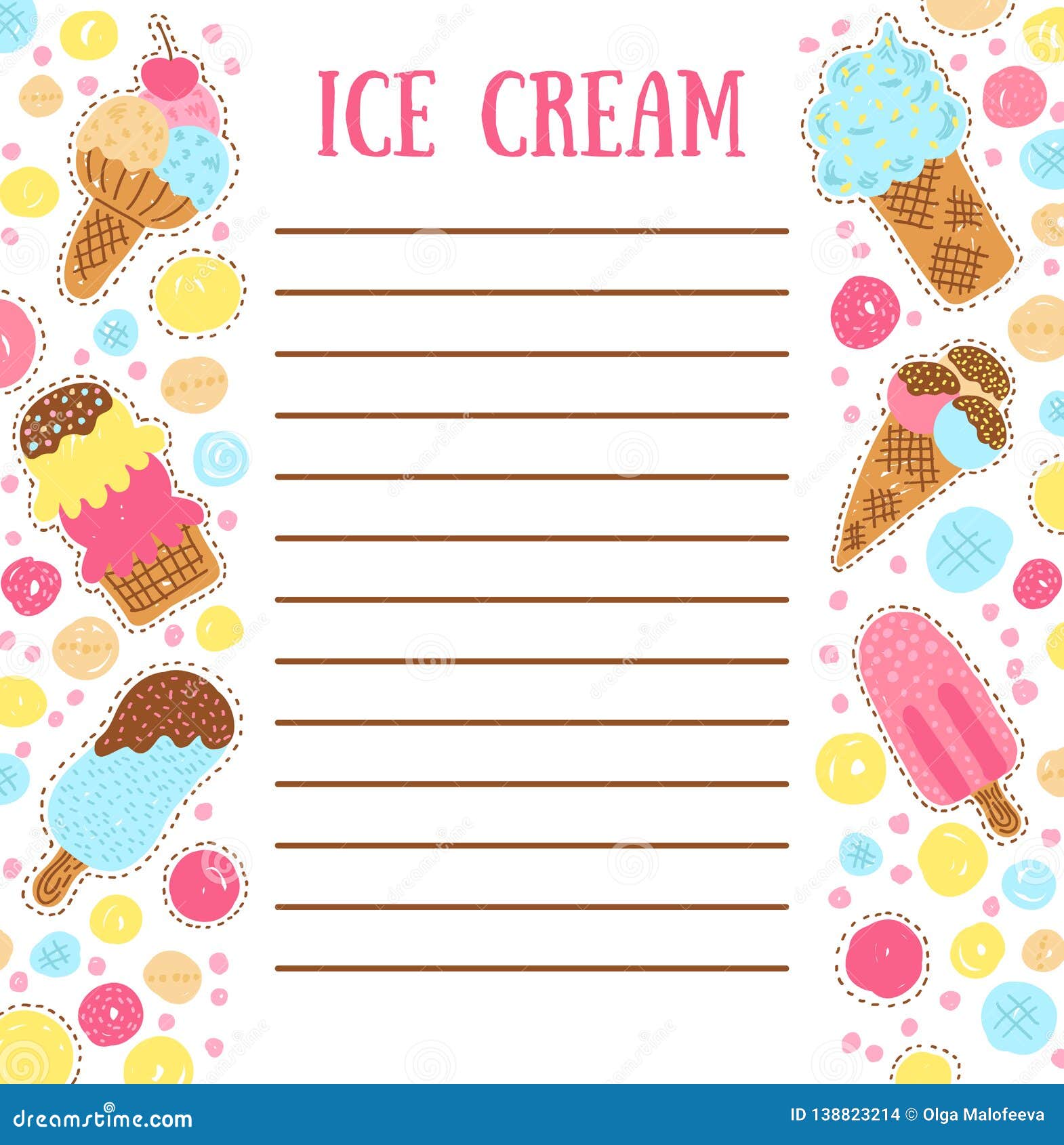 Ice Cream Menu Vector Template Stock Vector - Illustration of ...