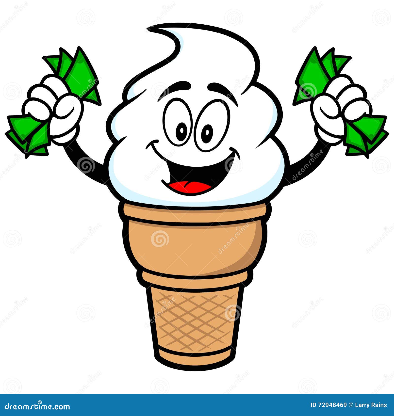 Ice Cream with Money stock vector. Illustration of banking - 72948469
