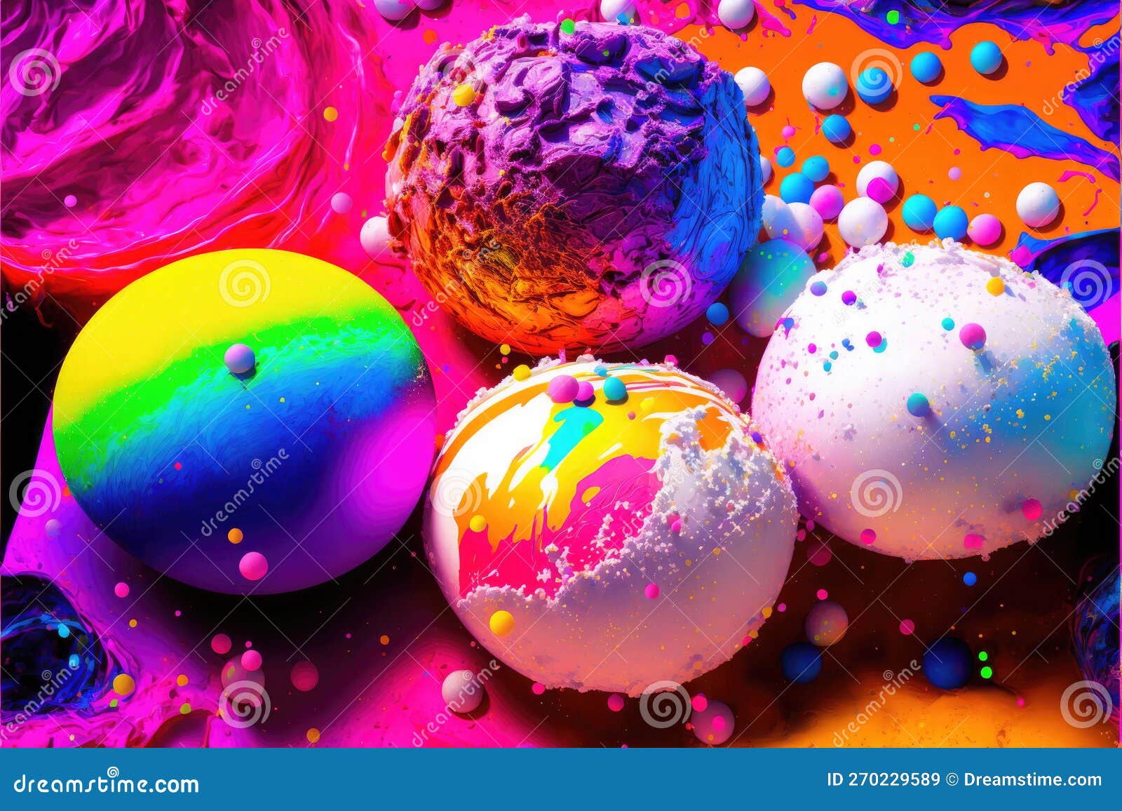Ice Cream Multi Color Balls Stock Image - Image of happy, cold: 270229589
