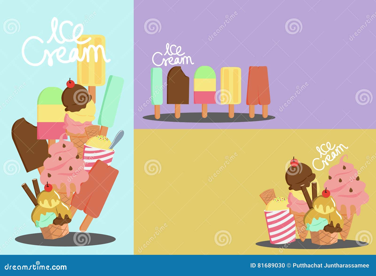 Ice cream note stock vector. Illustration of element - 81689030